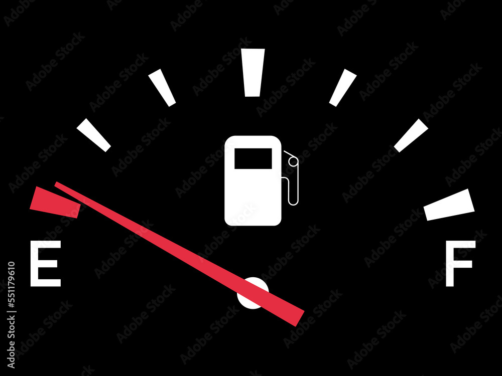 Fuel Dashboard Gauge Sign, fuel indicator in minimum vector Stock ...