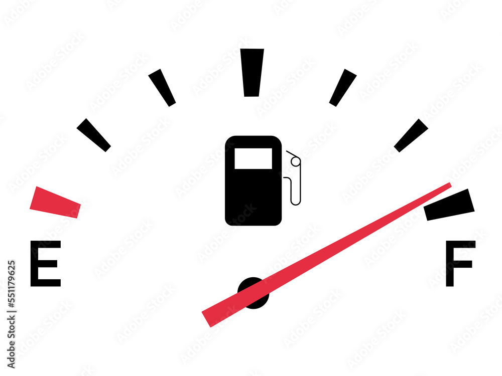 Fuel Dashboard Gauge Sign, fuel indicator in maximum vector Stock ...