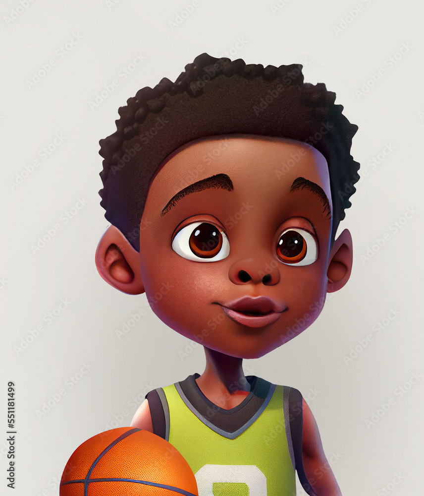 african american basketball player boy holding a basketball wearing ...