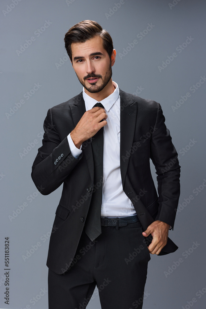 Handsome male model in business suit young businessman smiling kind ...