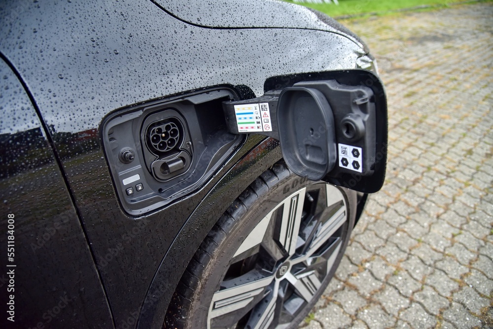 Renault Megane E-Tech Electric. All-electric attractive car. Charging ...