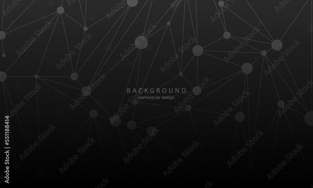 Abstract black background technology connection. Low poly, Molecule And Communication Background ...