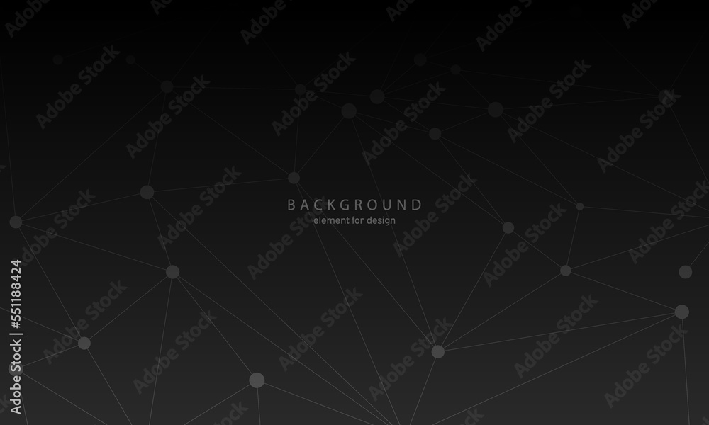 Abstract black background technology connection. Low poly, Molecule And ...