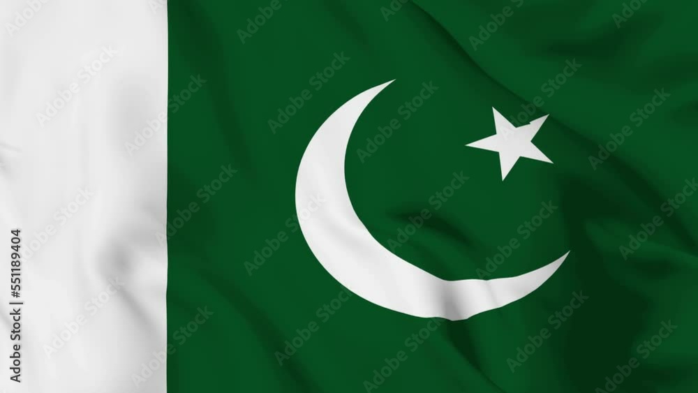 Pakistan flag seamless loop animation 4K. National flag of Islamic ...