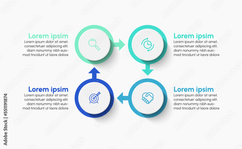 Business cycle timeline infographic icons designed for abstract ...