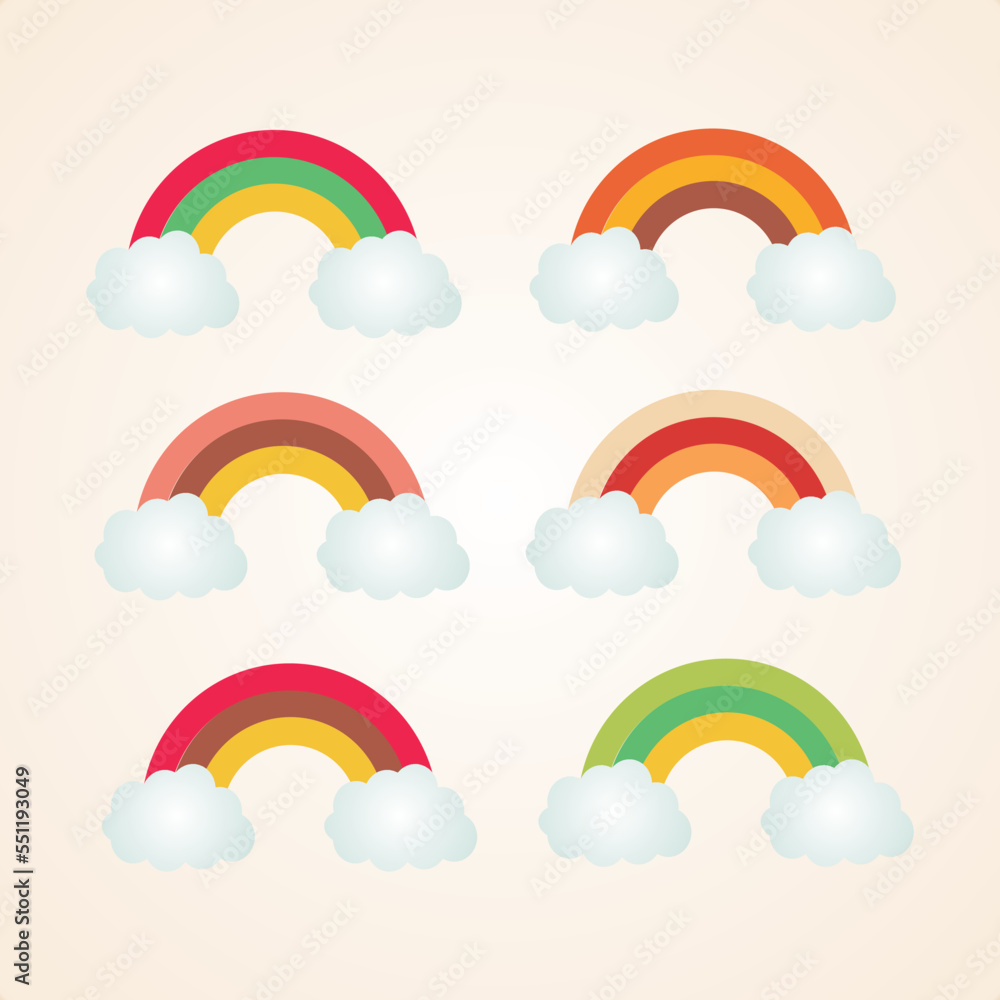 Collection of rainbow graphics with various vector aesthetic colors ...