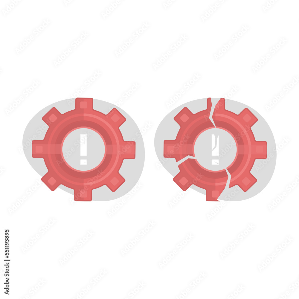 Vector Illustration. Gear icon, gear settings symbol, cogwheel, red ...