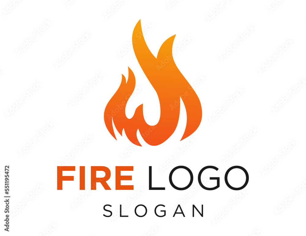 Logo about Fire on white background. The logo was created using the ...