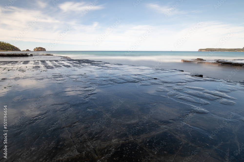 The Tessellated Pavement, located at Lufra, Eaglehawk Neck in Tasmania ...