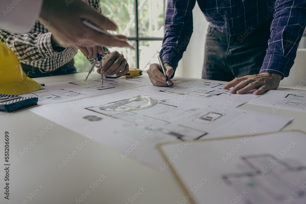 Engineering team meeting for colleagues discussing and reviewing ...