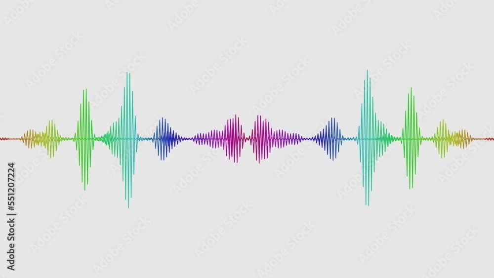 Sound wave or frequency digital isolated on white background. pastel ...