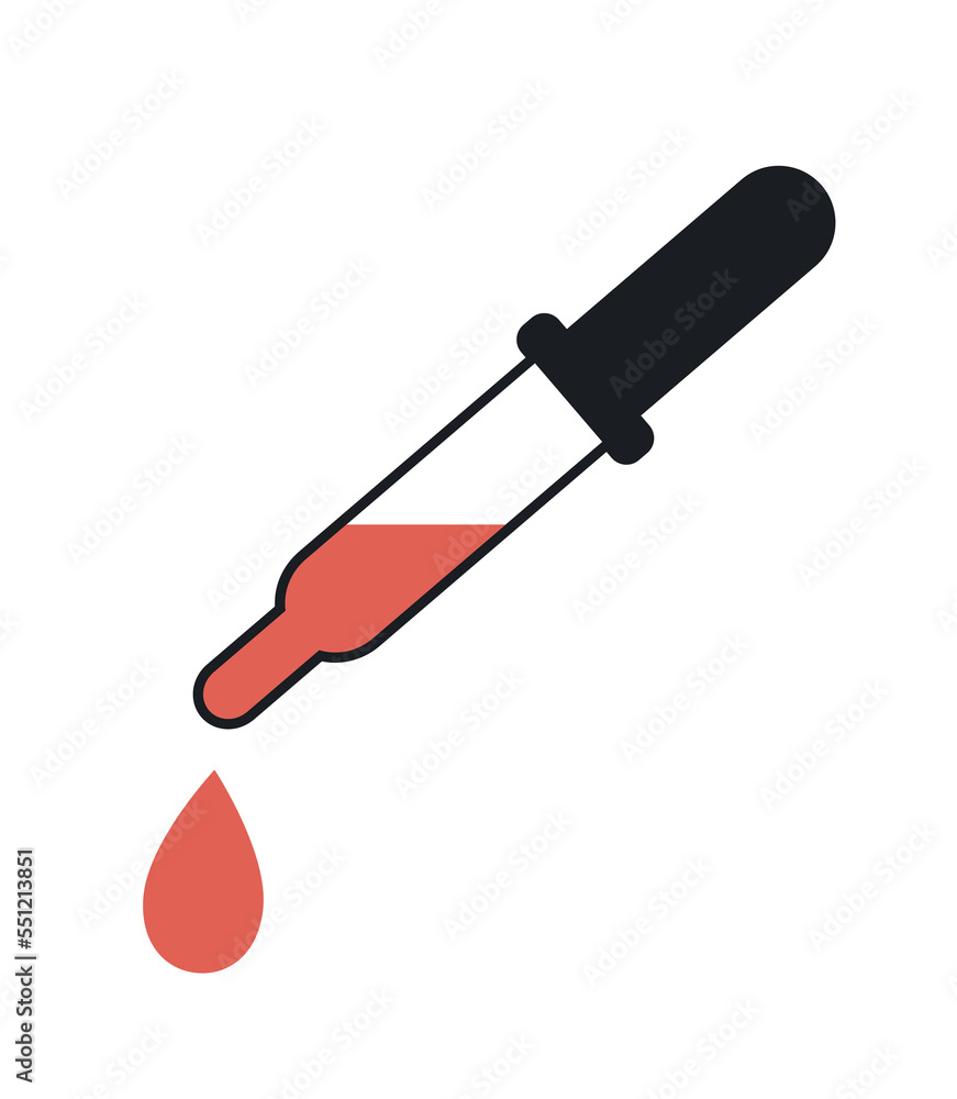 Medical icon. Sticker with equipment for blood sampling and biochemical ...