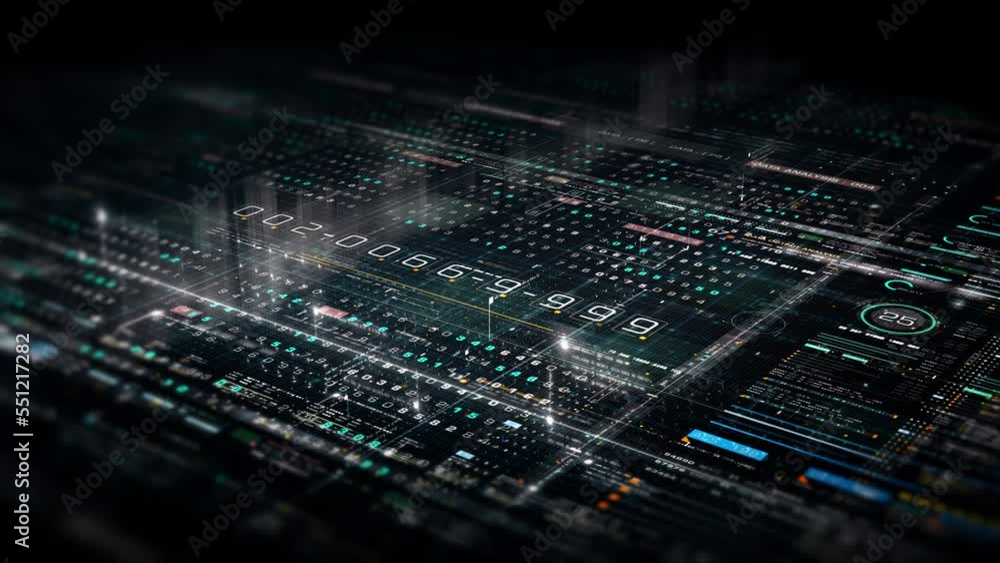 Futuristic abstract de-focus data matrix, meta, metaverse, telemetry ...