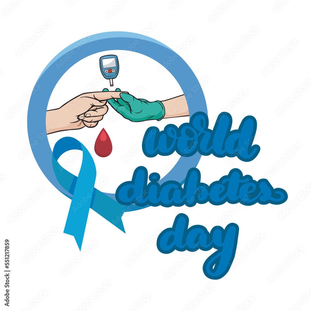 World diabetes day hand drawn vector lettering. Isolated on white ...