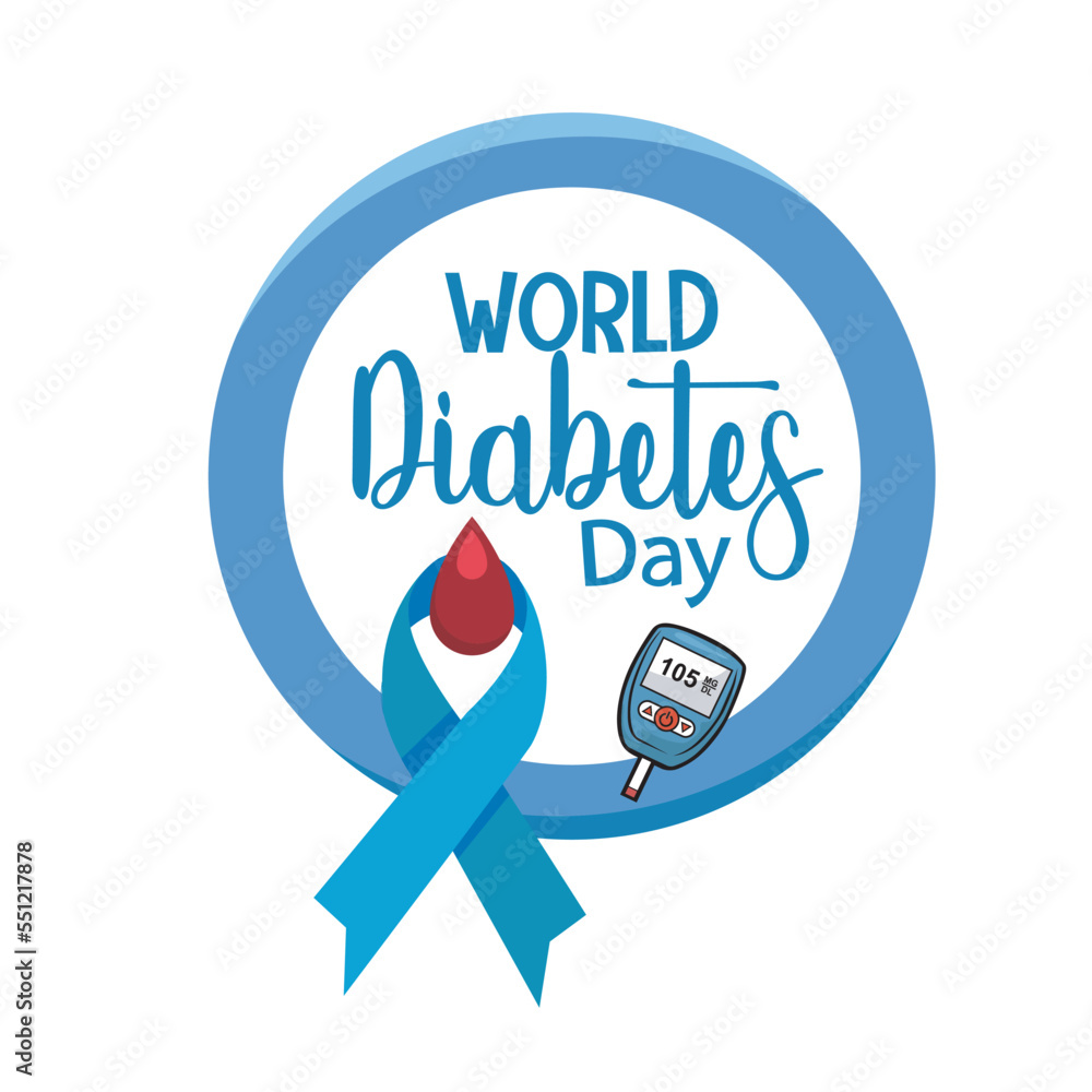 World diabetes day hand drawn vector lettering. Isolated on white ...