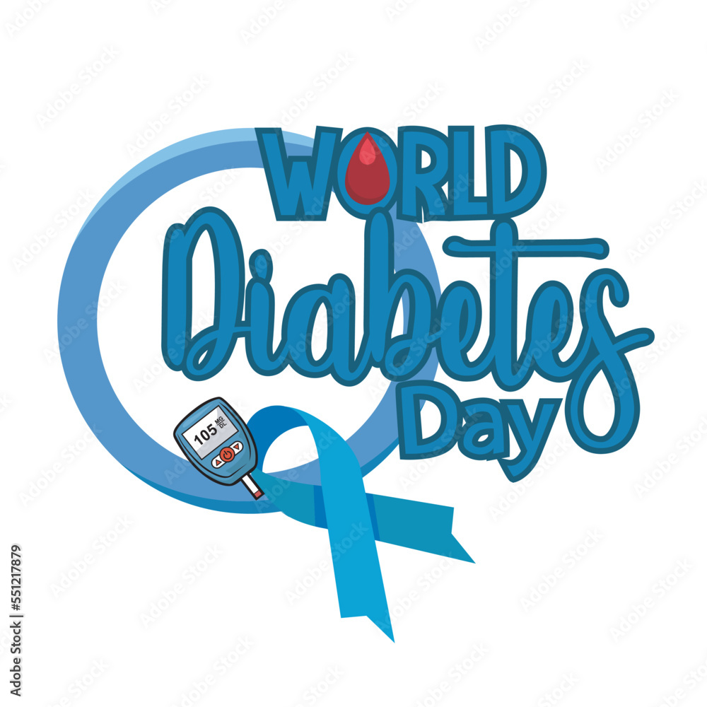 World diabetes day hand drawn vector lettering. Isolated on white ...