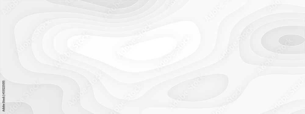 3d white papercut topography relief. Cover layout template. Material ...