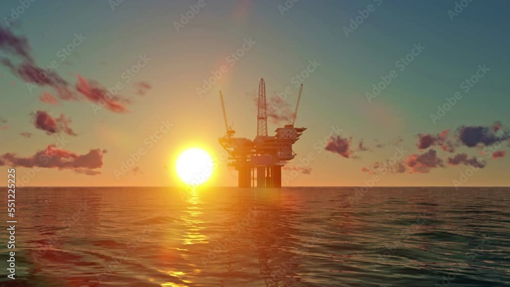Vidéo Stock Offshore production platform in the sea for oil and gas ...
