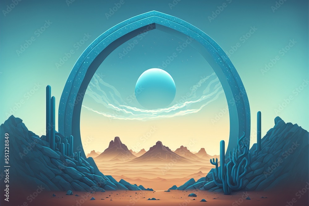 Portal rift to another barren desert world, ancient alien technology ...