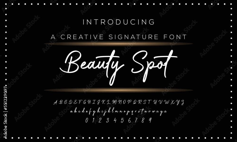 Beauty Spot vector alphabet Script font. Isolated letters written with ...