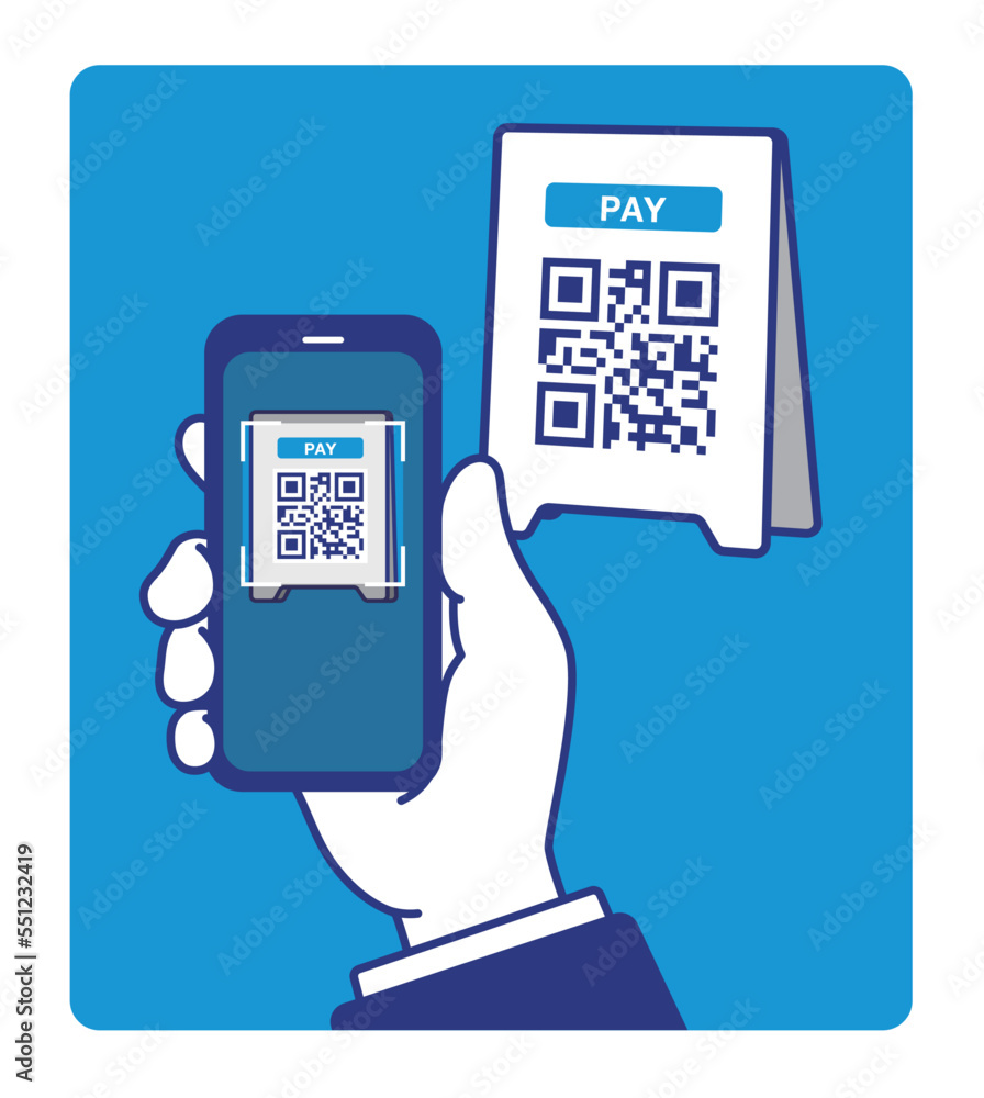 User-readable QR code payment, vector illustration barcode, QR code ...