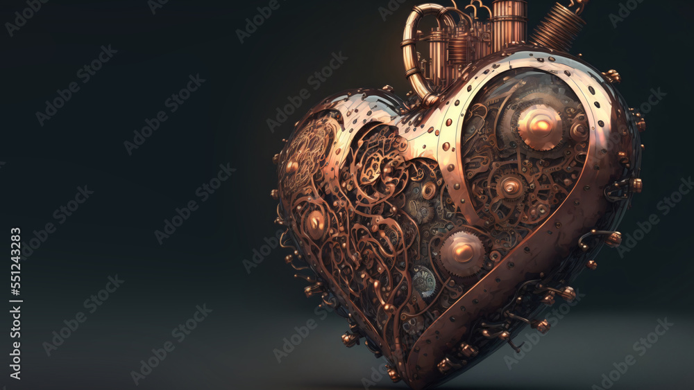 Mechanical steampunk heart with gears and cogs Stock Illustration ...