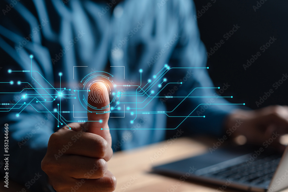 Poster Futuristic digital processing of biometric identification ...