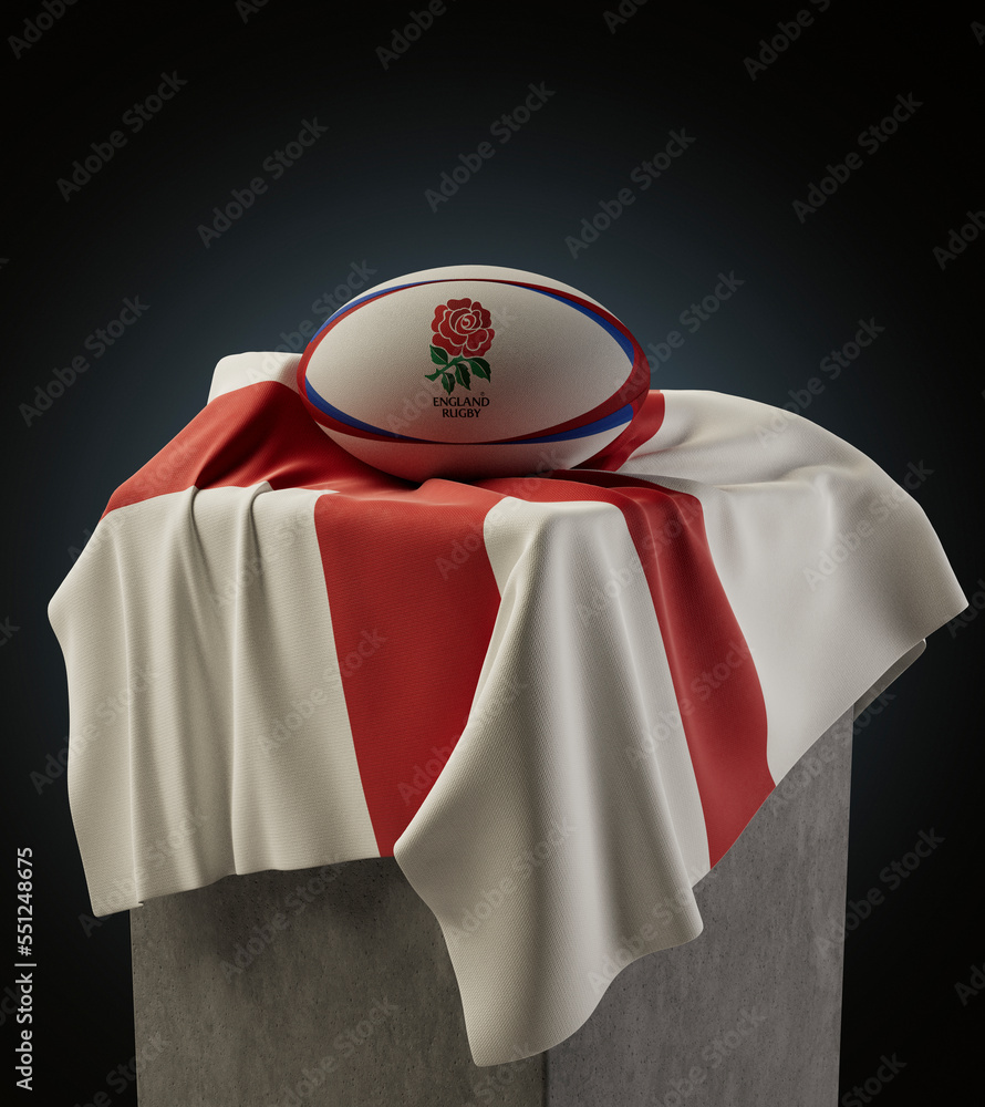 The Three Lions Rugby Ball And England Flag Stock Photo | Adobe Stock