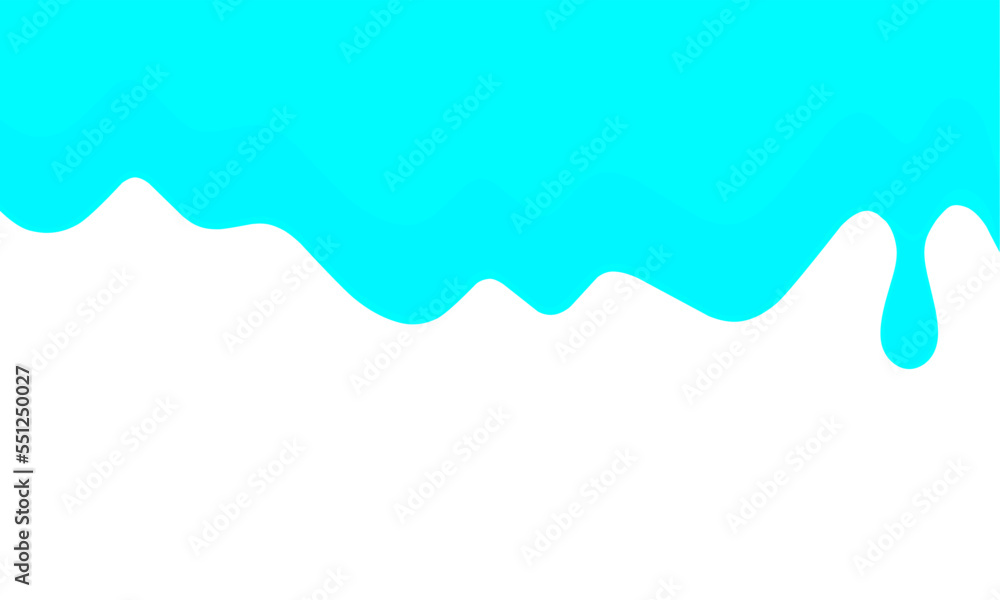 Blue Jelly flowing on white background. Realistic colored liquid drops ...