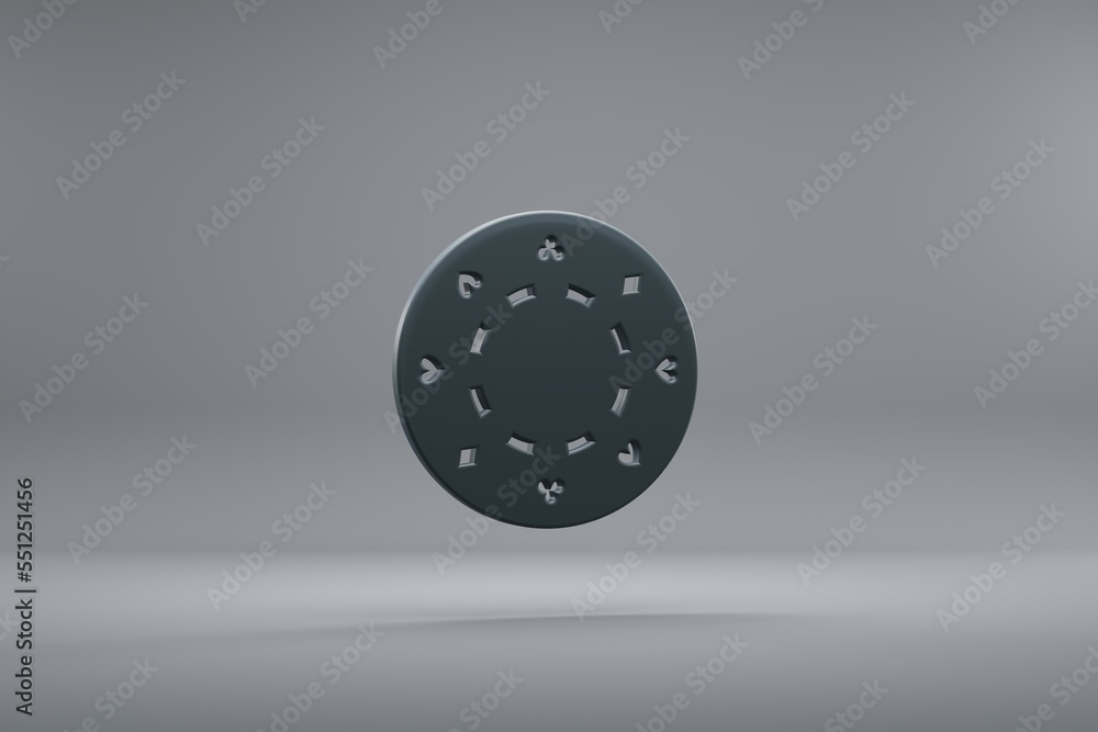 Beautiful illustration Poker Token Dark symbol icons on a grey ...