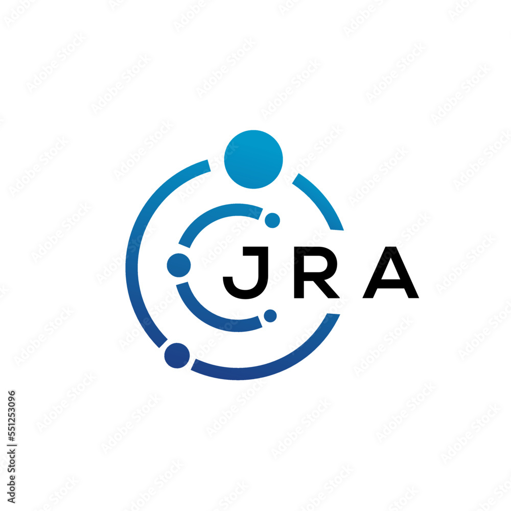 JRA letter technology logo design on white background. JRA creative initials letter IT logo ...