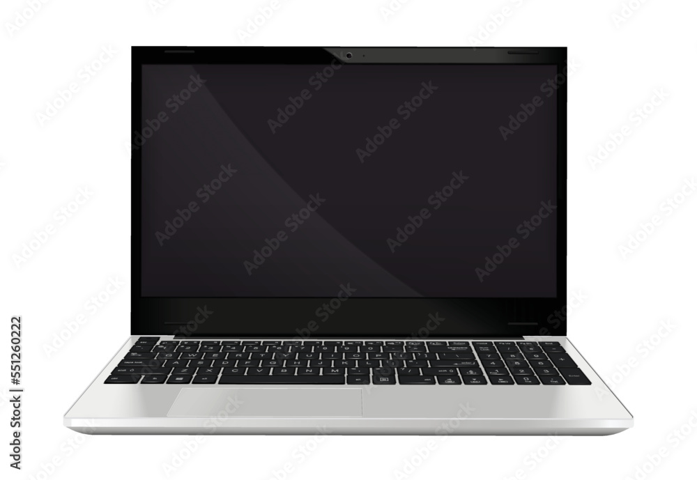 laptop modern art design open screen blank monitor concept pc digital ...