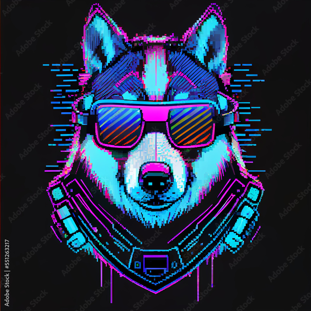 Cyberpunk Pixel Art Stock Illustration | Adobe Stock