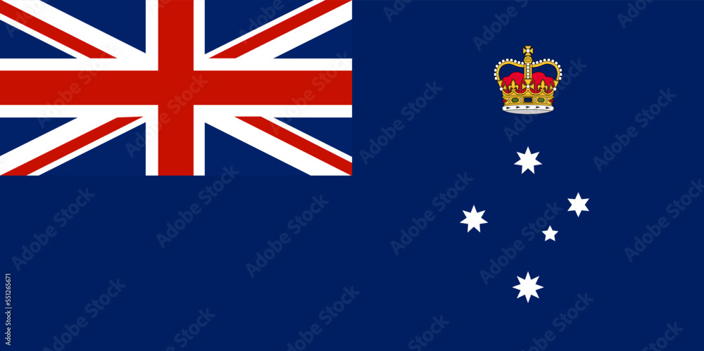 Flag of Victoria (Commonwealth of Australia) State badge of a Southern ...