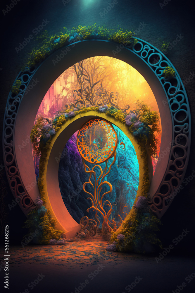 Abstract colorful psychedelic acid trip portal Stock Illustration ...