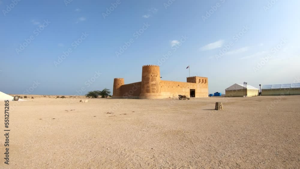 Vidéo Stock The Al Zubara Fort, a historic Qatari military fortress ...