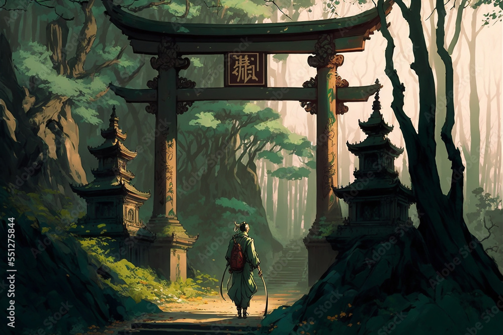 Torii, Japanese Gate, Torii Forest Background, Concept Art, Digital ...