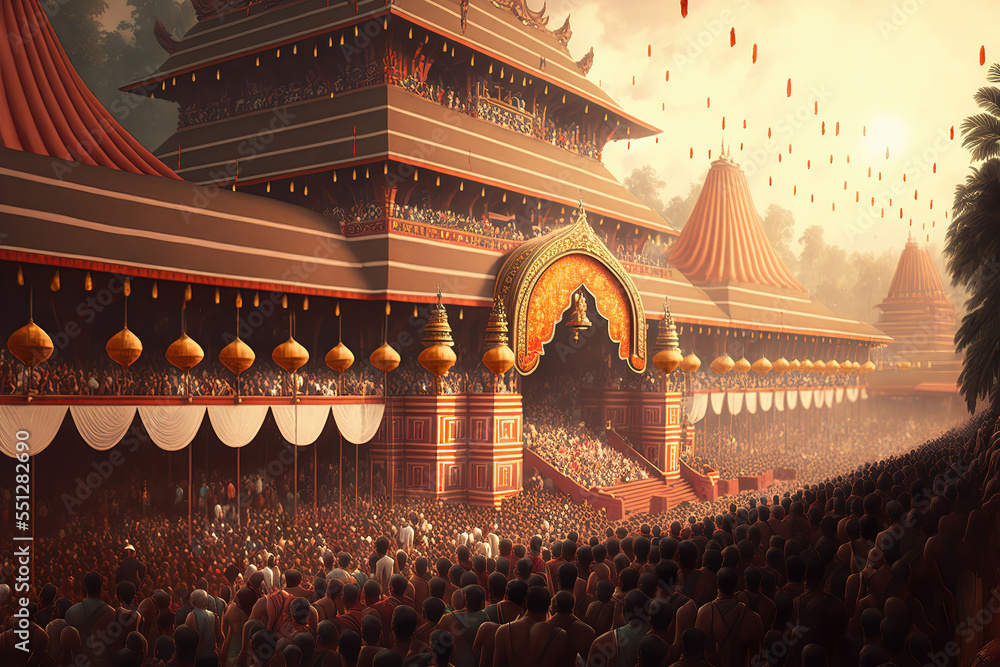 AI generated image of the Thrissur Pooram elephant festival in Kerala ...