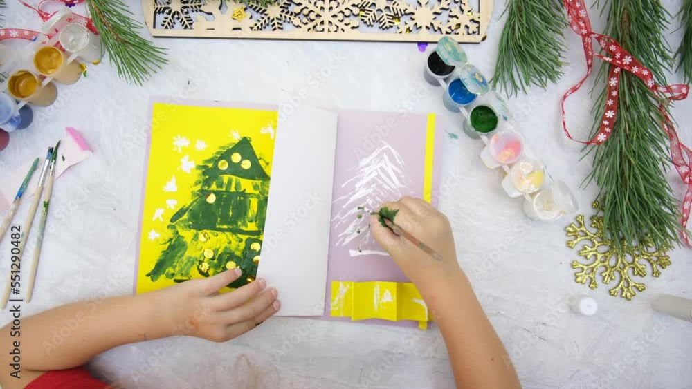 Child making a greeting card, Craft for children, Nice paper card with ...