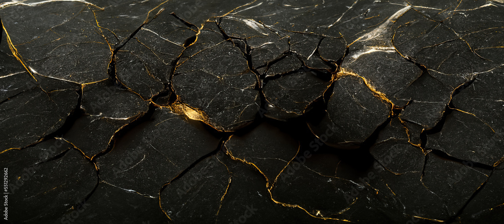 Splendid breccia or marble with a golden earthquake-like crack in a ...