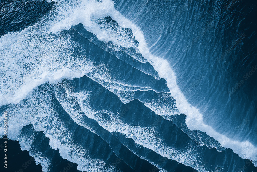 AI generated image aerial top view background photo of ocean sea water ...