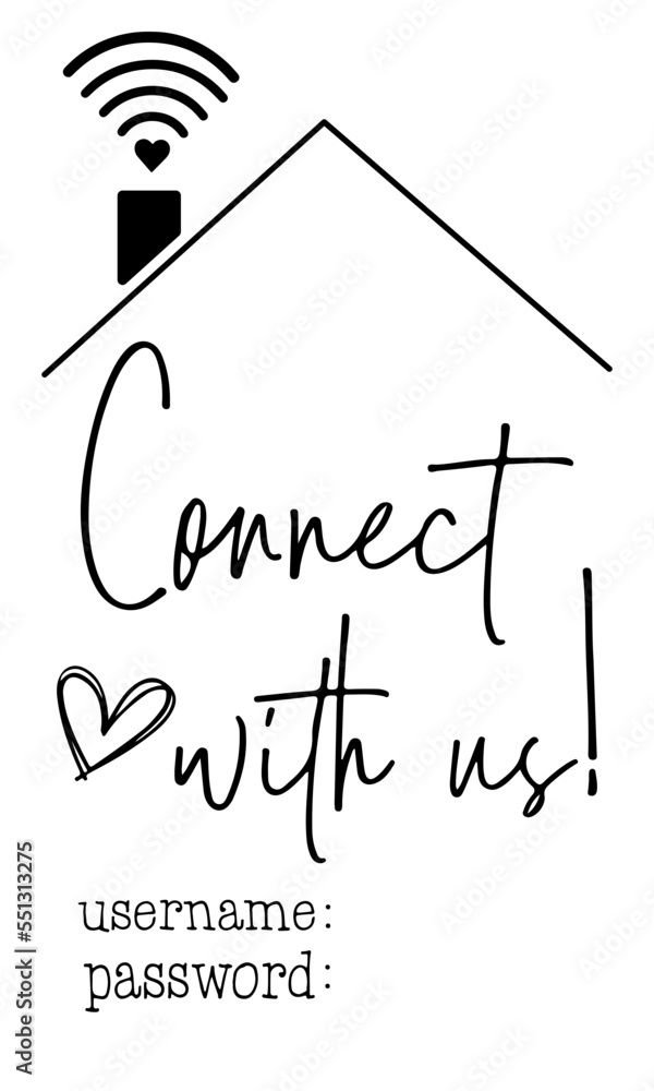 Connect with us Svg, Guest room sign, Home sign svg, WiFi Sign, WiFi ...