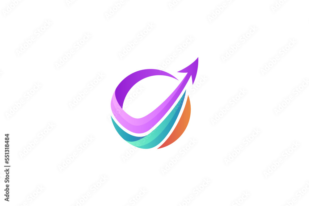 up arrow logo with colorful business concept Stock Vector | Adobe Stock