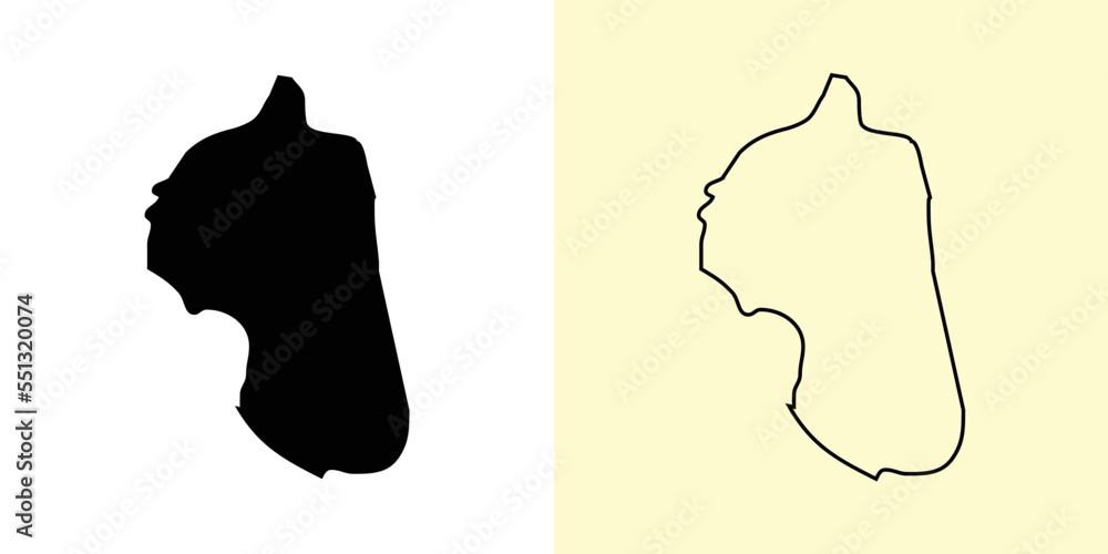 Vecteur Stock Bataan map, Philippines, Asia. Filled and outline map ...