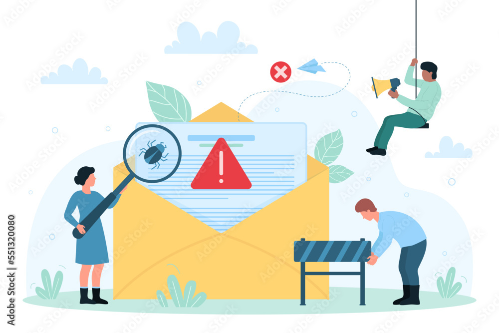 Cybersecurity, electronic correspondence protection vector illustration ...