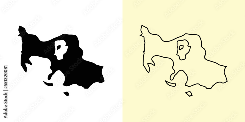Batangas map, Philippines, Asia. Filled and outline map designs. Vector ...