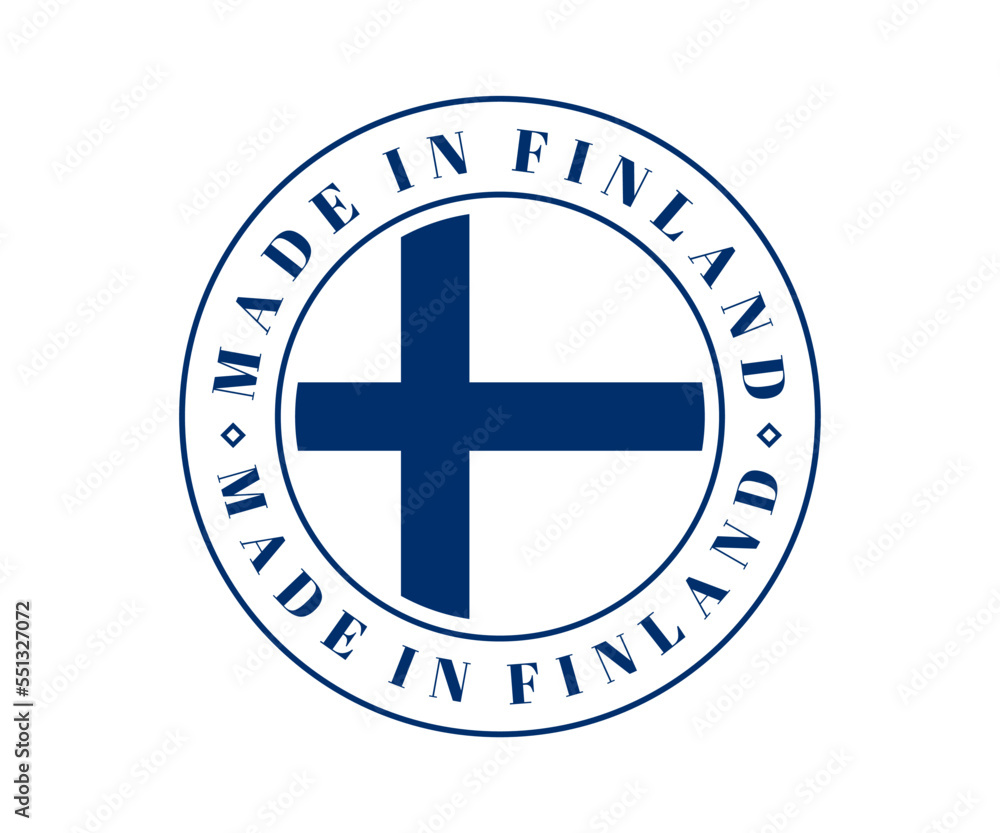 Made in Finland circle label. Finland flag, Finnish product emblem ...