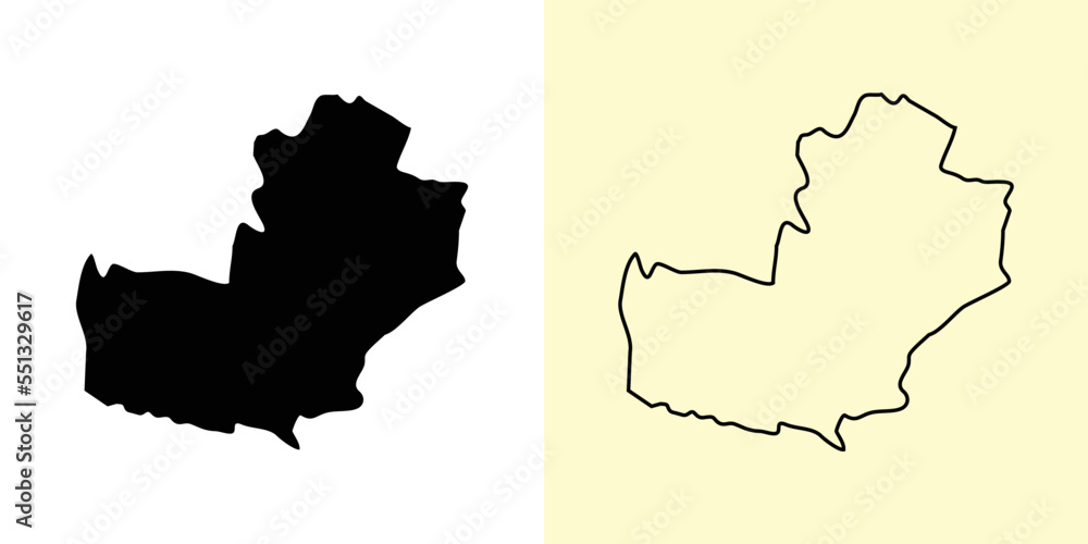 Telenesti map, Moldova, Europe. Filled and outline map designs. Vector ...