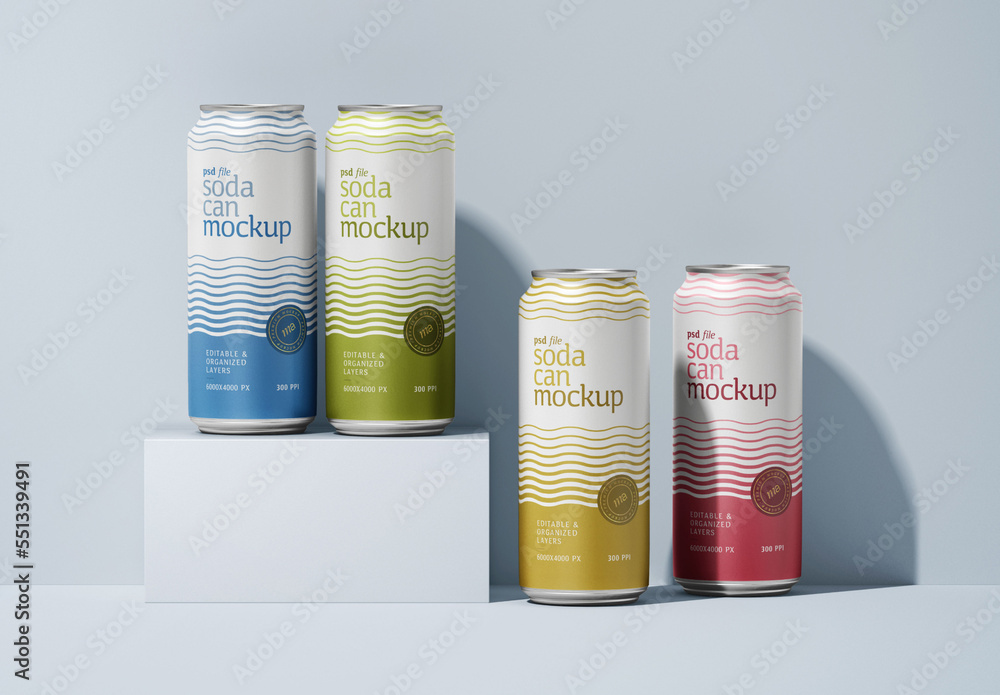 Soda Can Mockup Stock Template | Adobe Stock
