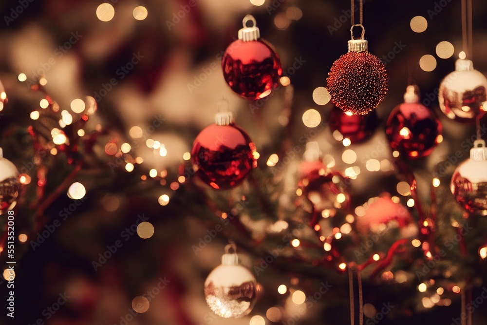 Christmas Lights and Ornaments Seamless Holiday Texture Pattern Tiled ...